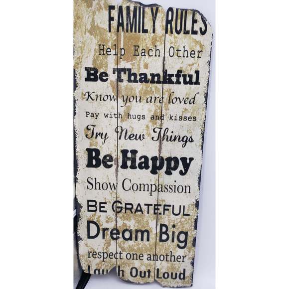 Unbranded | Art | Family Rules Painted Wall Art | Poshmark